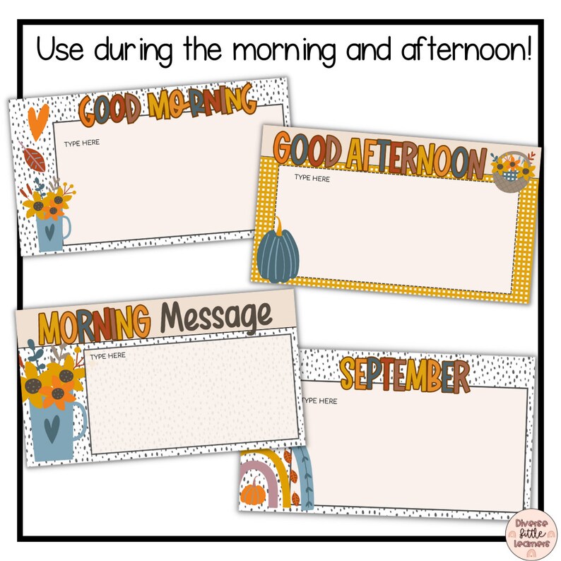 Fall Pumpkin Themed Morning Slides Templates | for Google Slides - Etsy