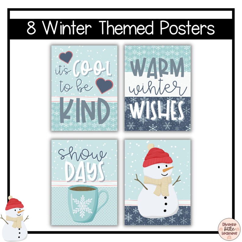 Winter Classroom Posters: Kindness & Cozy Decor (digital Download) - Etsy
