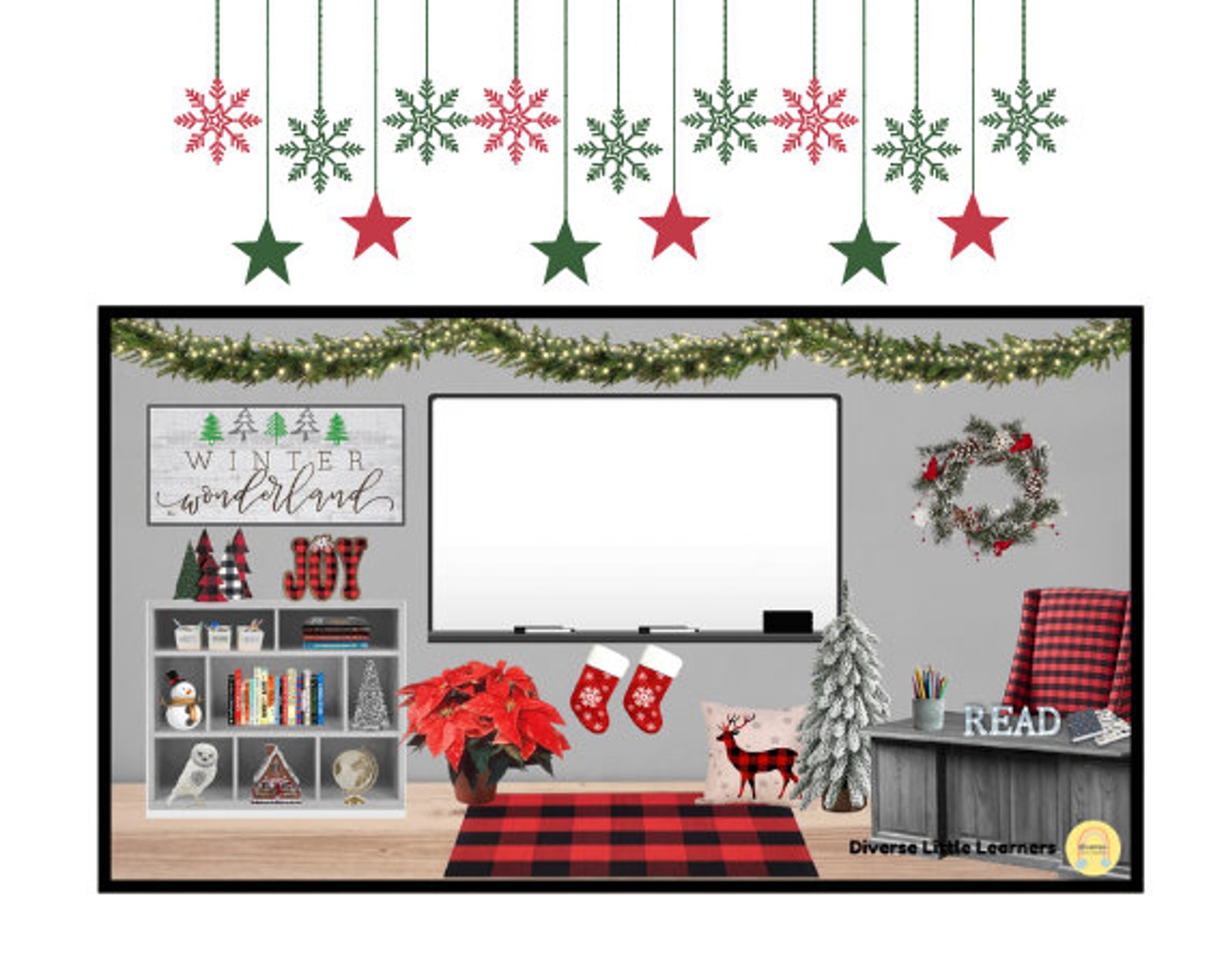 Bitmoji Virtual Classroom Templates Winter Wonderland Theme | Etsy