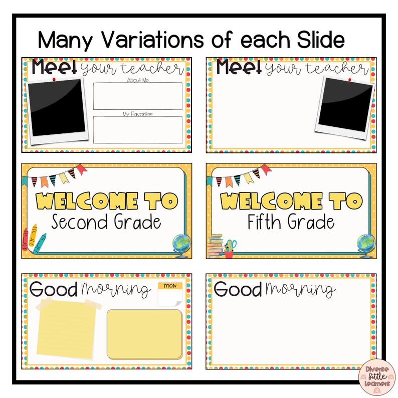 Back to School Themed Google Slides Templates: August and September ...