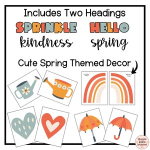 Spring Bulletin Board Decor | Writing Activity | Sprinkle Kindness ...