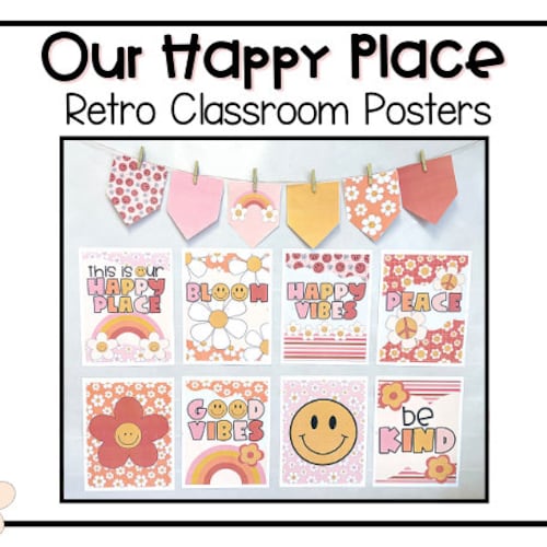 Our Happy Place Bulletin Board Decor Writing Activity - Etsy