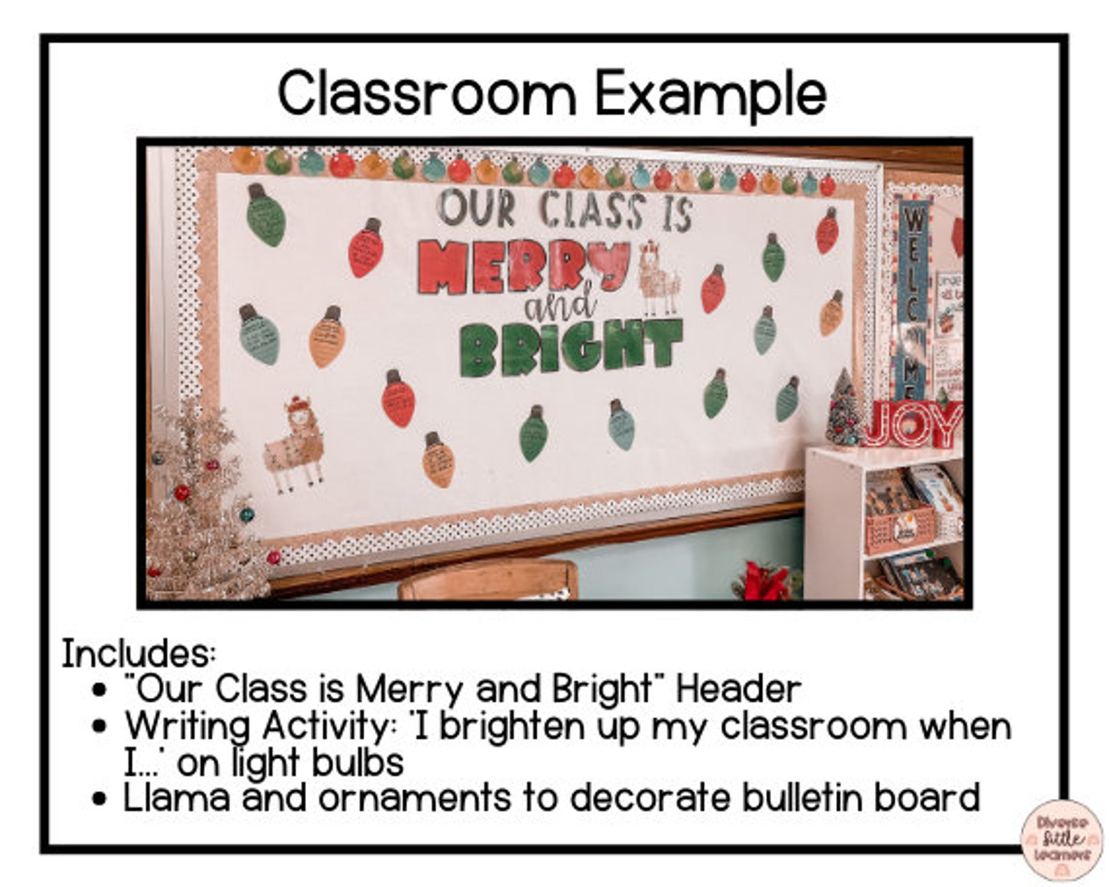 Christmas Bulletin Board Decor | Merry and Bright | Writing Activity - Etsy