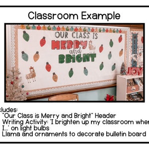 Christmas Bulletin Board Decor | Merry and Bright | Writing Activity - Etsy