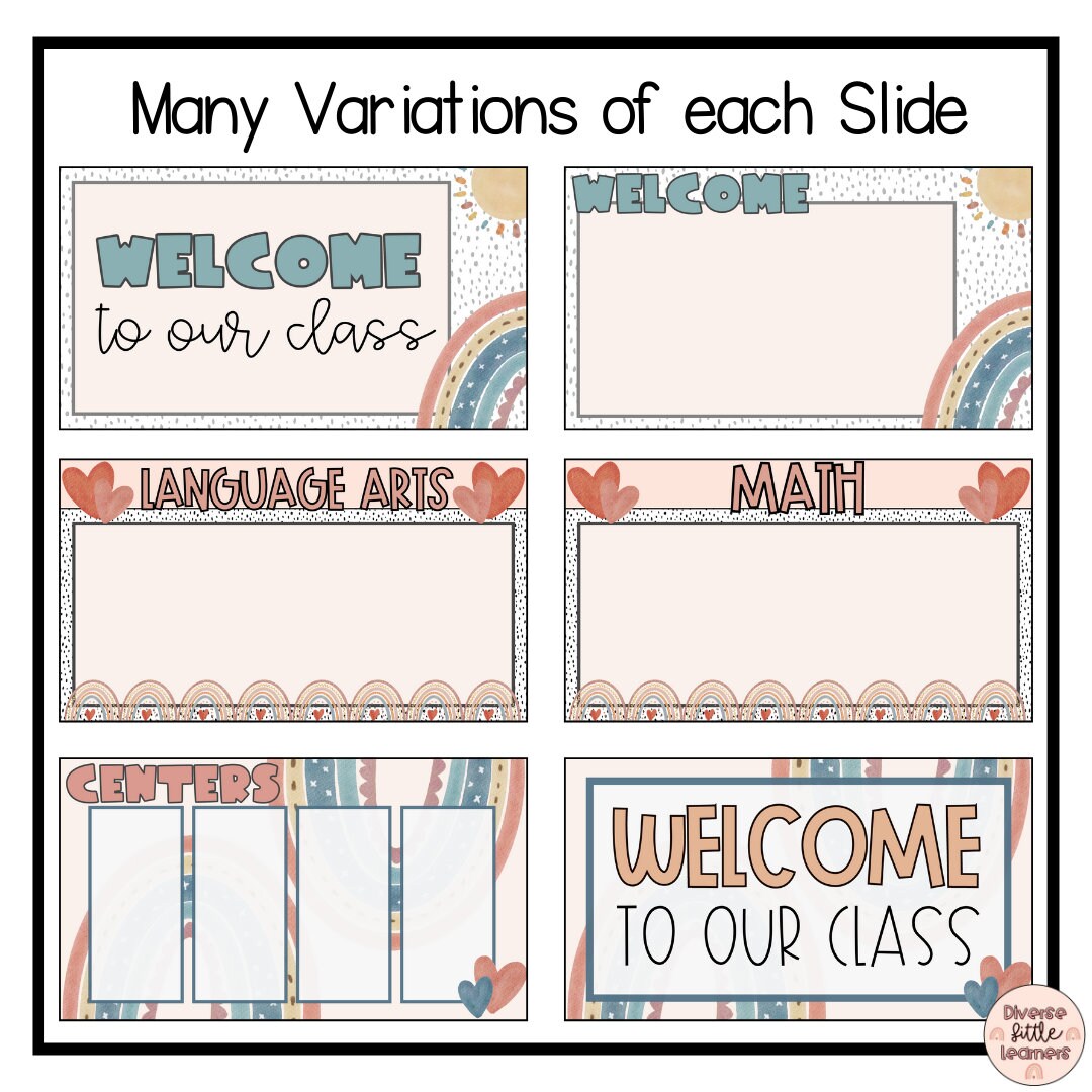 Rainbow Themed Google Slides Templates | Digital - Etsy