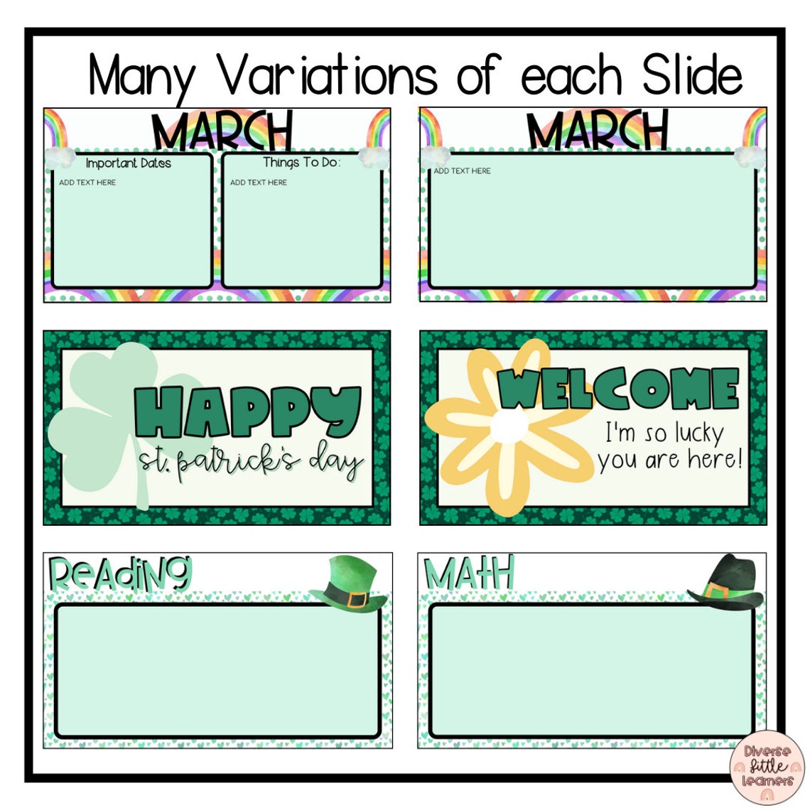 St. Patrick's Day Themed Templates for Google Slides Templates | March ...