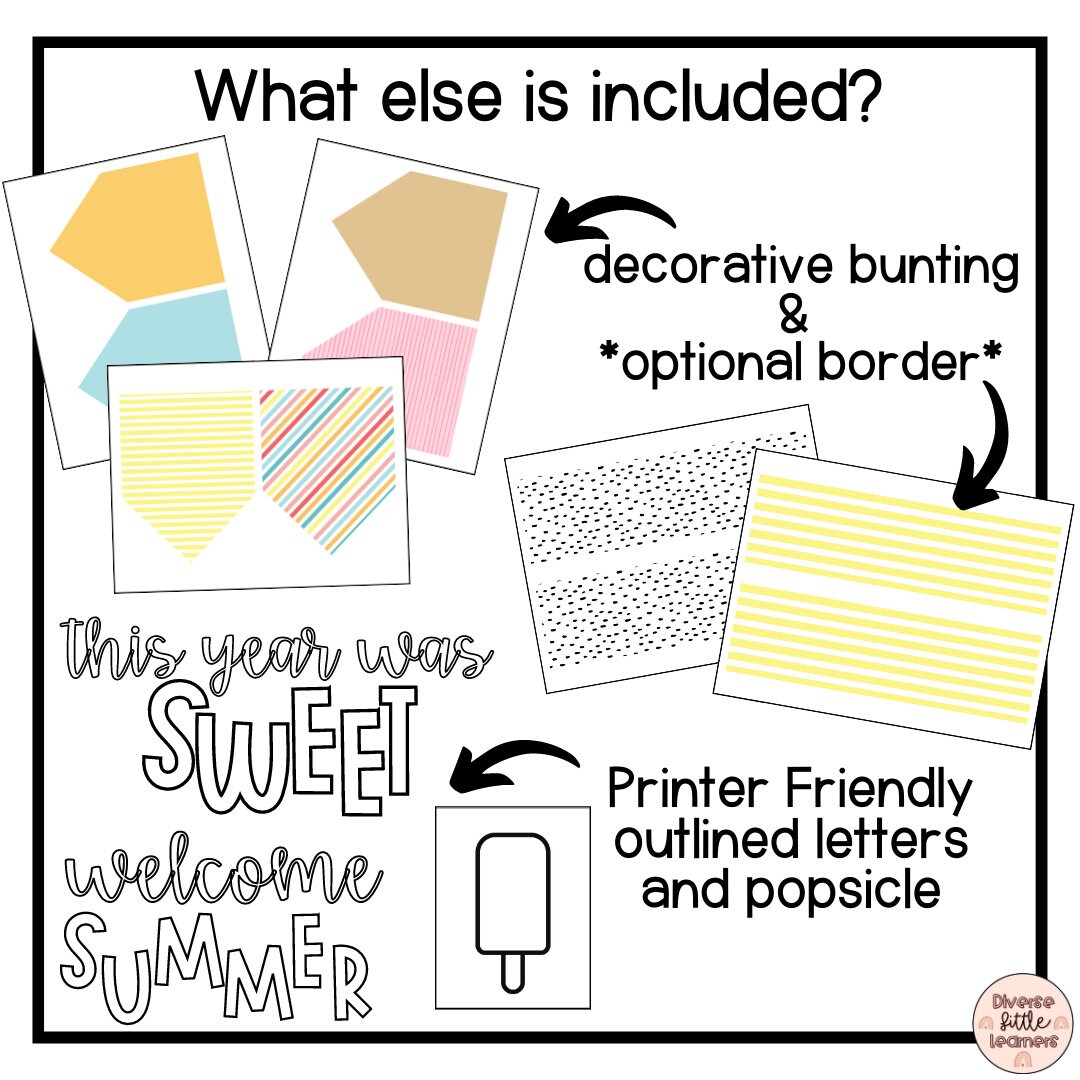 End of Year Summer Bulletin Board Decor | Writing Activity | This Year ...