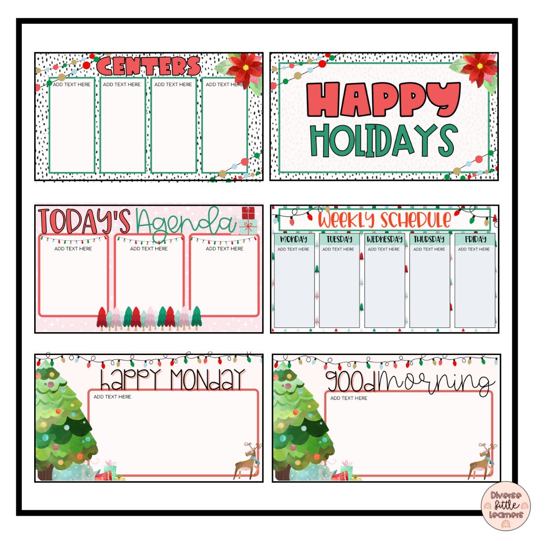 Christmas Themed Google Slides Templates | December | Holiday - Etsy
