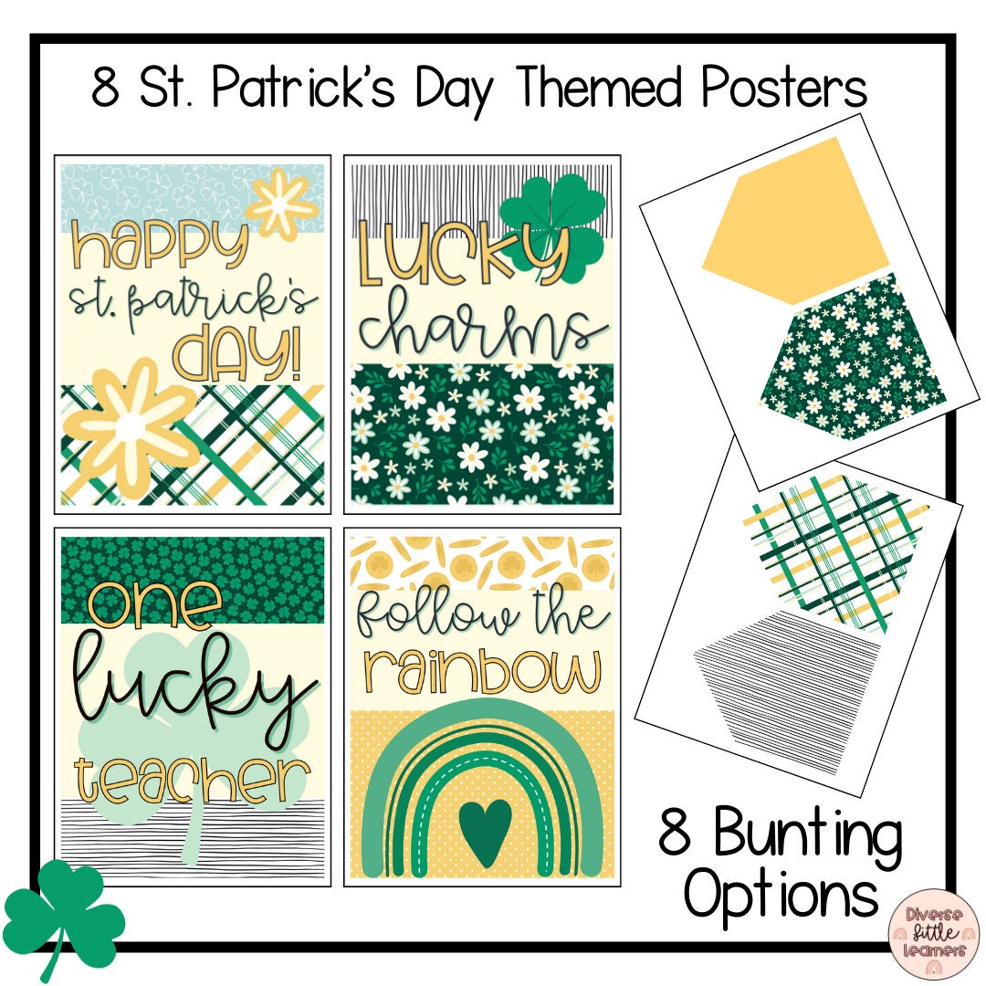 St. Patrick's Day Classroom Posters | Bulletin Board Decor | March ...