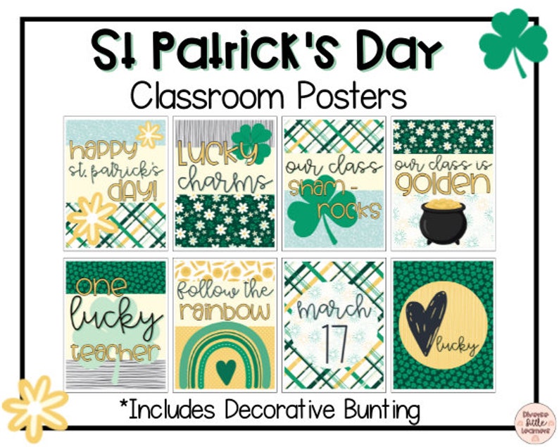 St. Patrick's Day Classroom Posters | Bulletin Board Decor | March ...