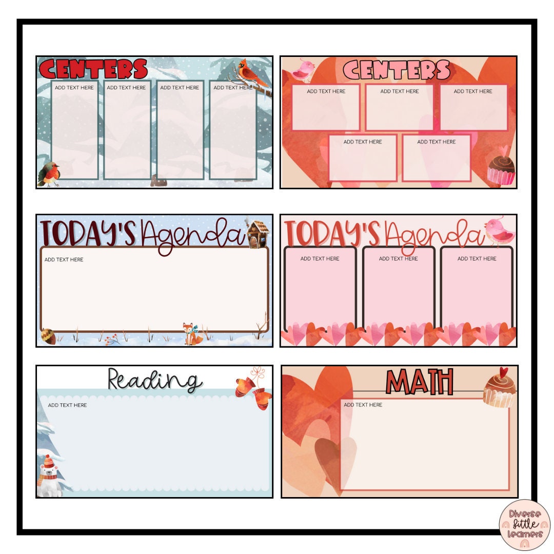 Winter Themed Google Slides Templates | December | January | February ...