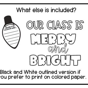 Christmas Bulletin Board Decor | Merry and Bright | Writing Activity - Etsy