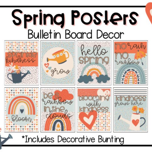 Spring Themed Classroom Posters Bulletin Board Decor - Etsy