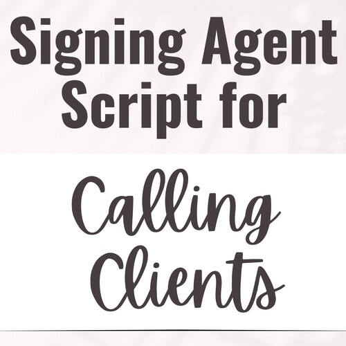 Signing Agent Script for Getting Business With Escrow Officers - Etsy
