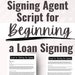 Signing Agent Script for Beginning a Loan Signing - Etsy