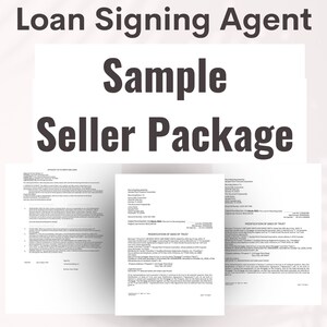 Loan Signing Seller Package Seller Loan Practice Loan Documents Seller ...