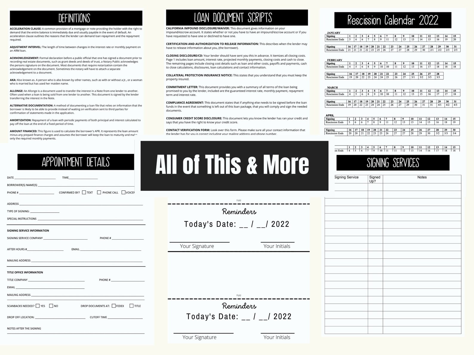 Mobile Notary Signing Agent Binder Package Scripts - Etsy