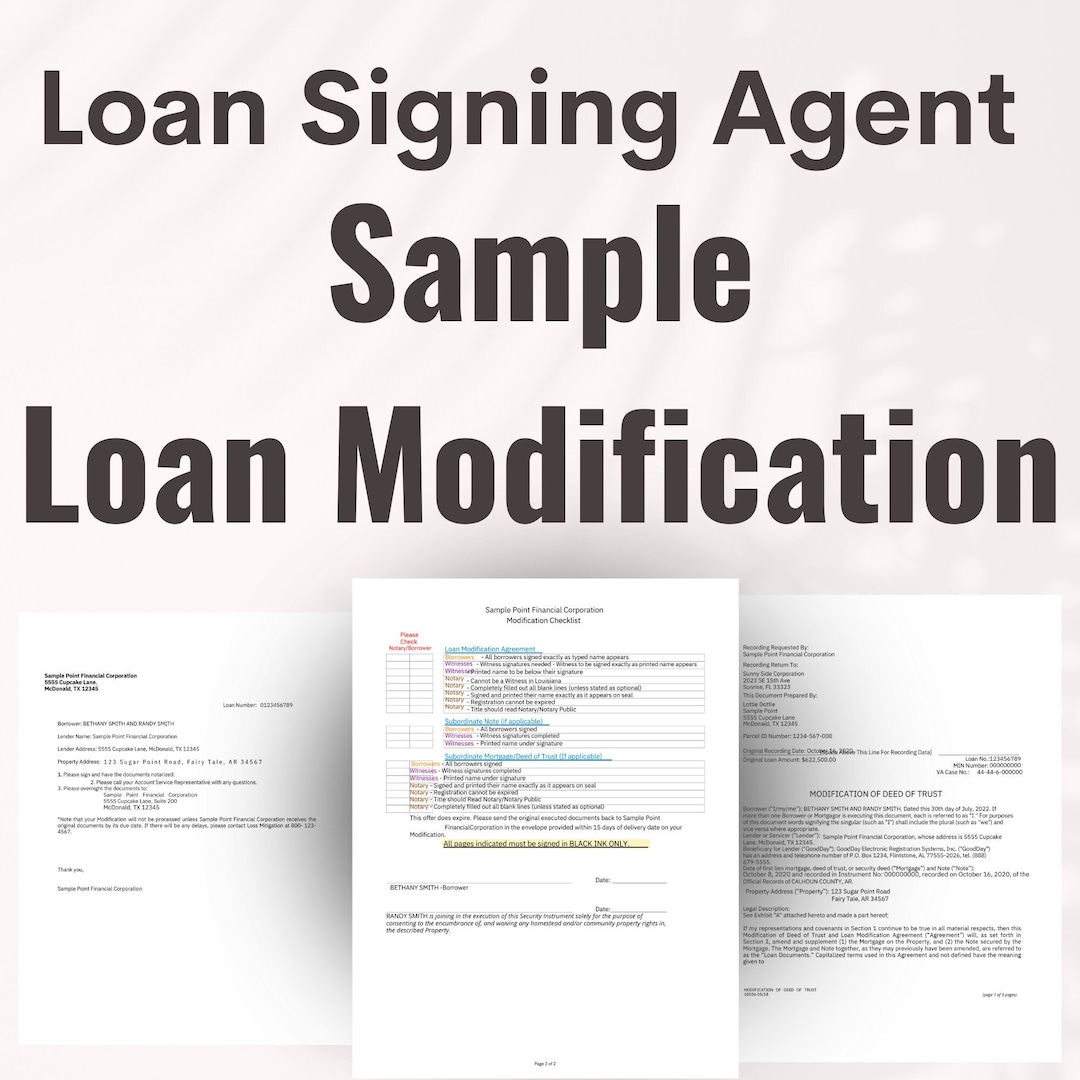 Loan Signing Agent Sample Loan Modification Practice Loan Documents ...