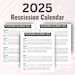 2025 Rescission Calendar | Rescission Calendar 2025| Loan Signing Agent ...