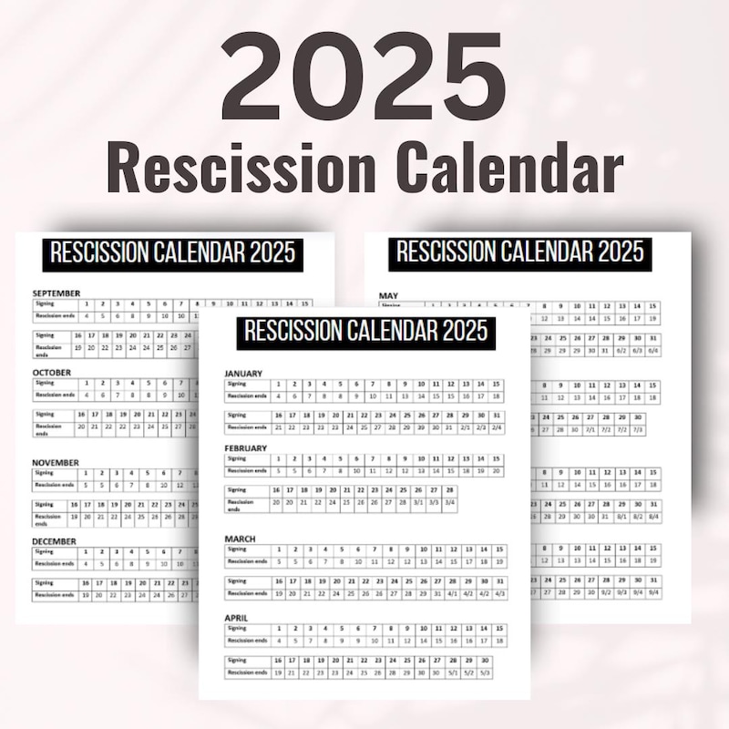 2025 Rescission Calendar - Etsy