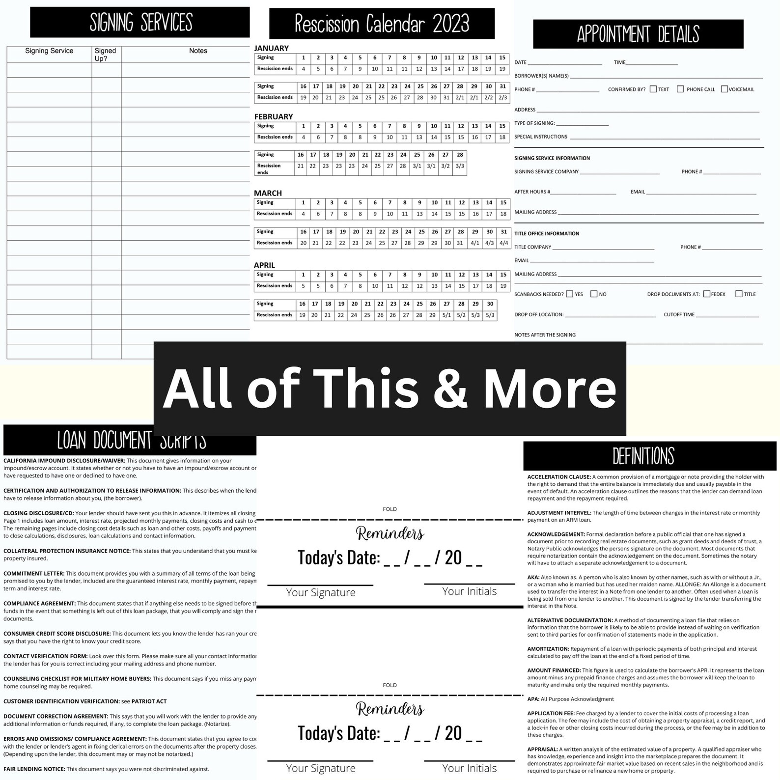 Mobile Notary Signing Agent Binder Package- Scripts, Definitions ...