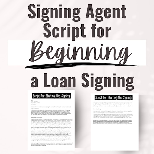 Loan Signing Agent Scripts Scripts for Signing Agents - Etsy Loan Signing Agent Scripts Scripts for Signing Agents - Etsy