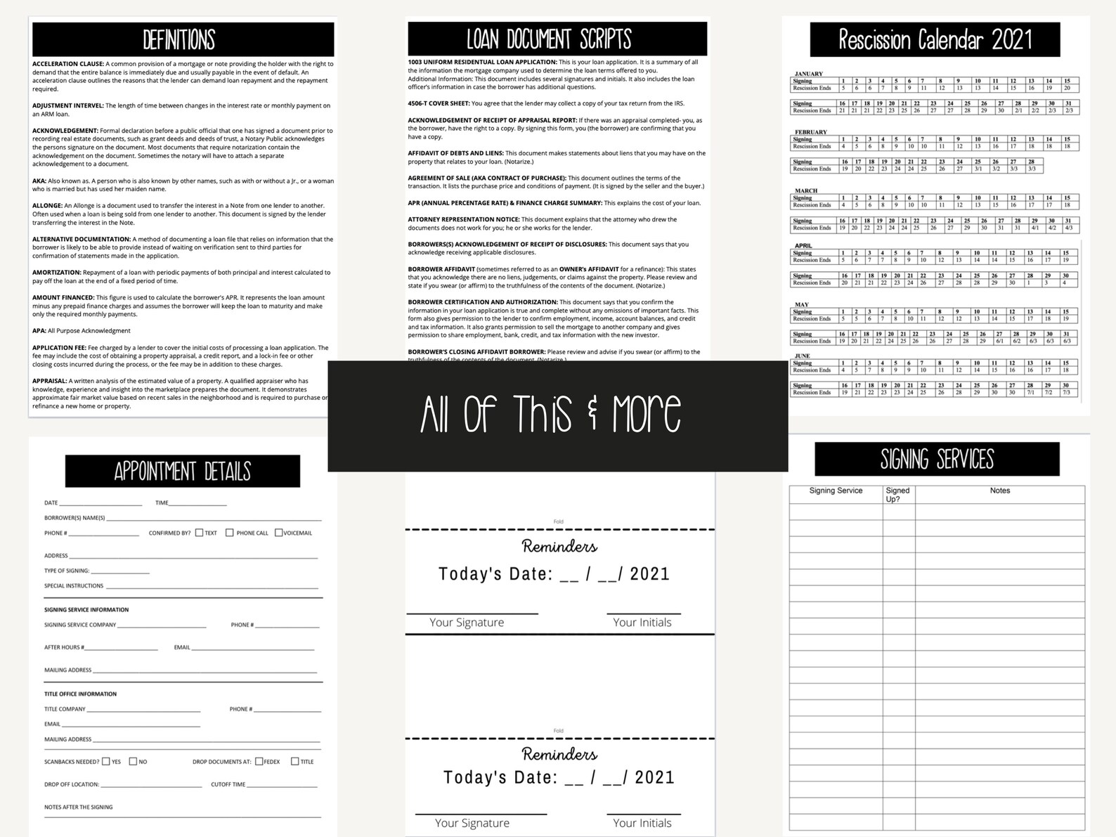 Mobile Notary Signing Agent Binder Package Scripts | Etsy