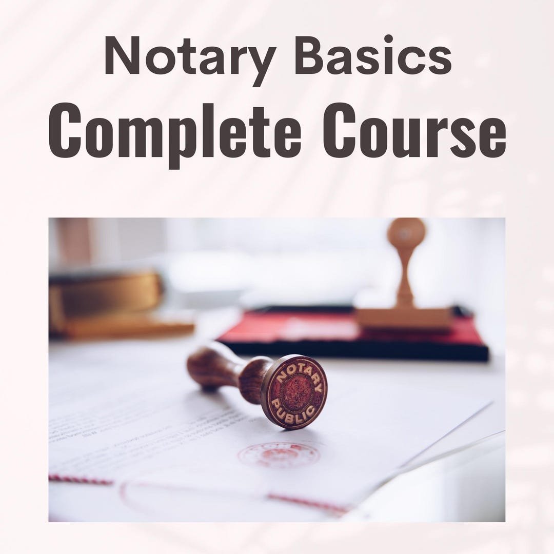 Notary Course Mobile Notary Notary Basics Digital Notary Training ...