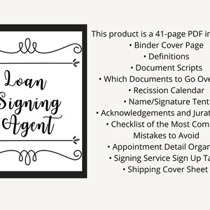 Mobile Notary Signing Agent Binder Package Scripts - Etsy