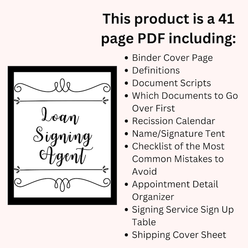 Mobile Notary Signing Agent Binder Package- Scripts, Definitions ...