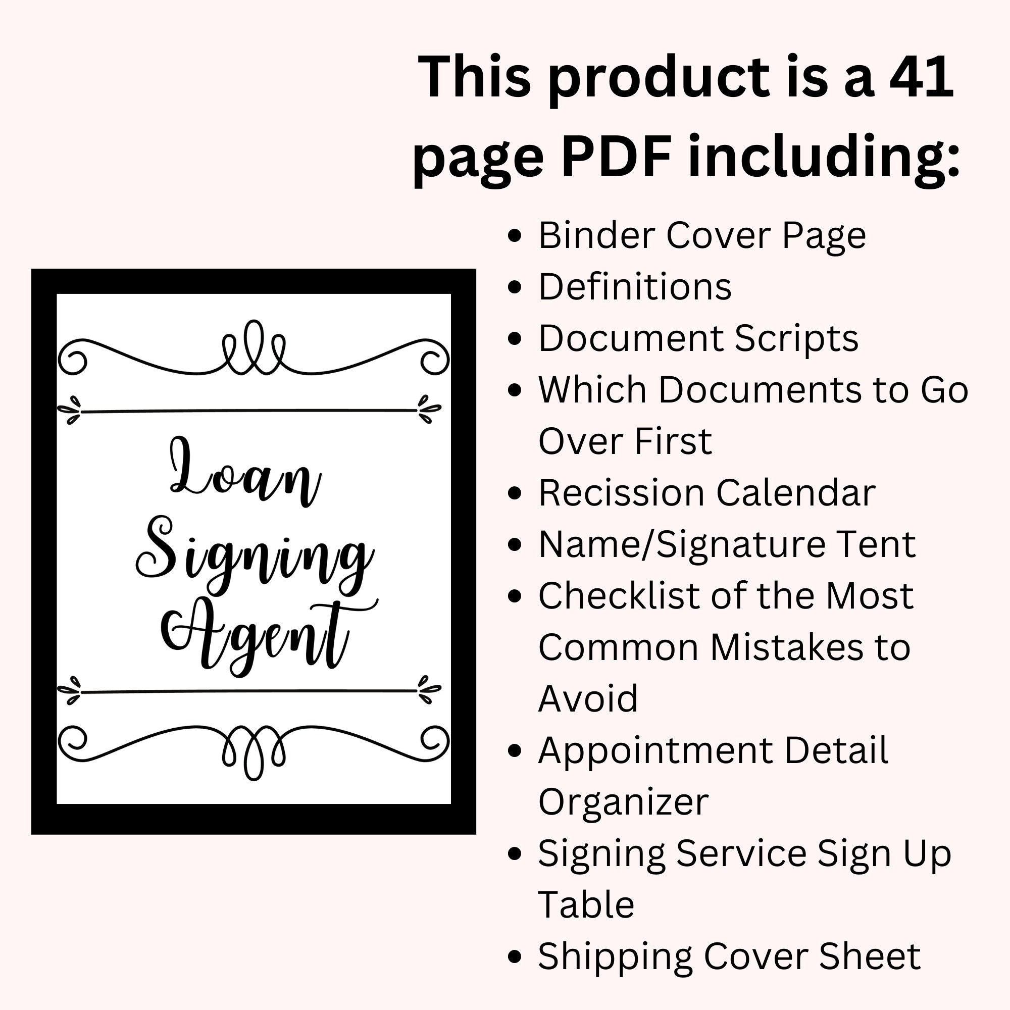 Mobile Notary Signing Agent Binder Package- Scripts, Definitions ...