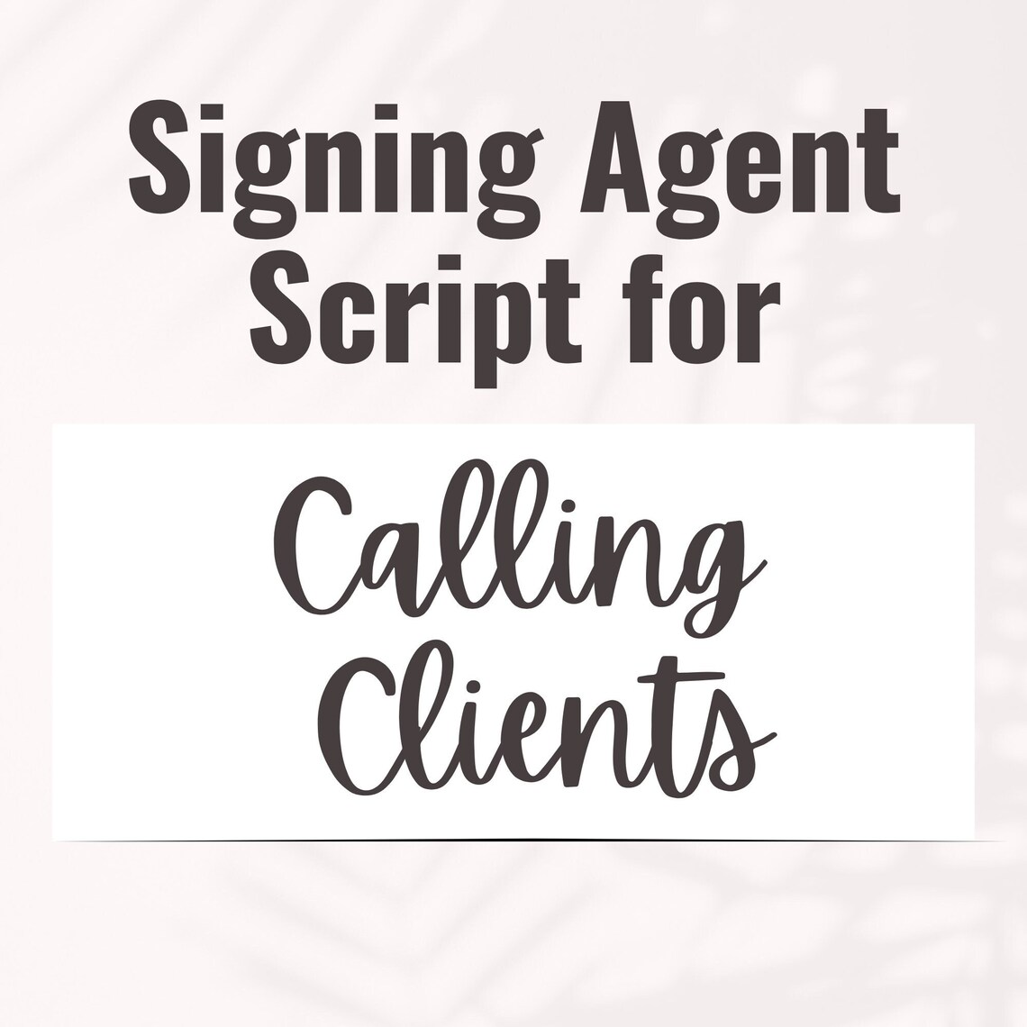 Signing Agent Script for Calling Clients - Etsy