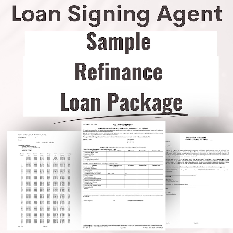 Loan Signing Agent Sample Refinance | Practice Loan Documents ...