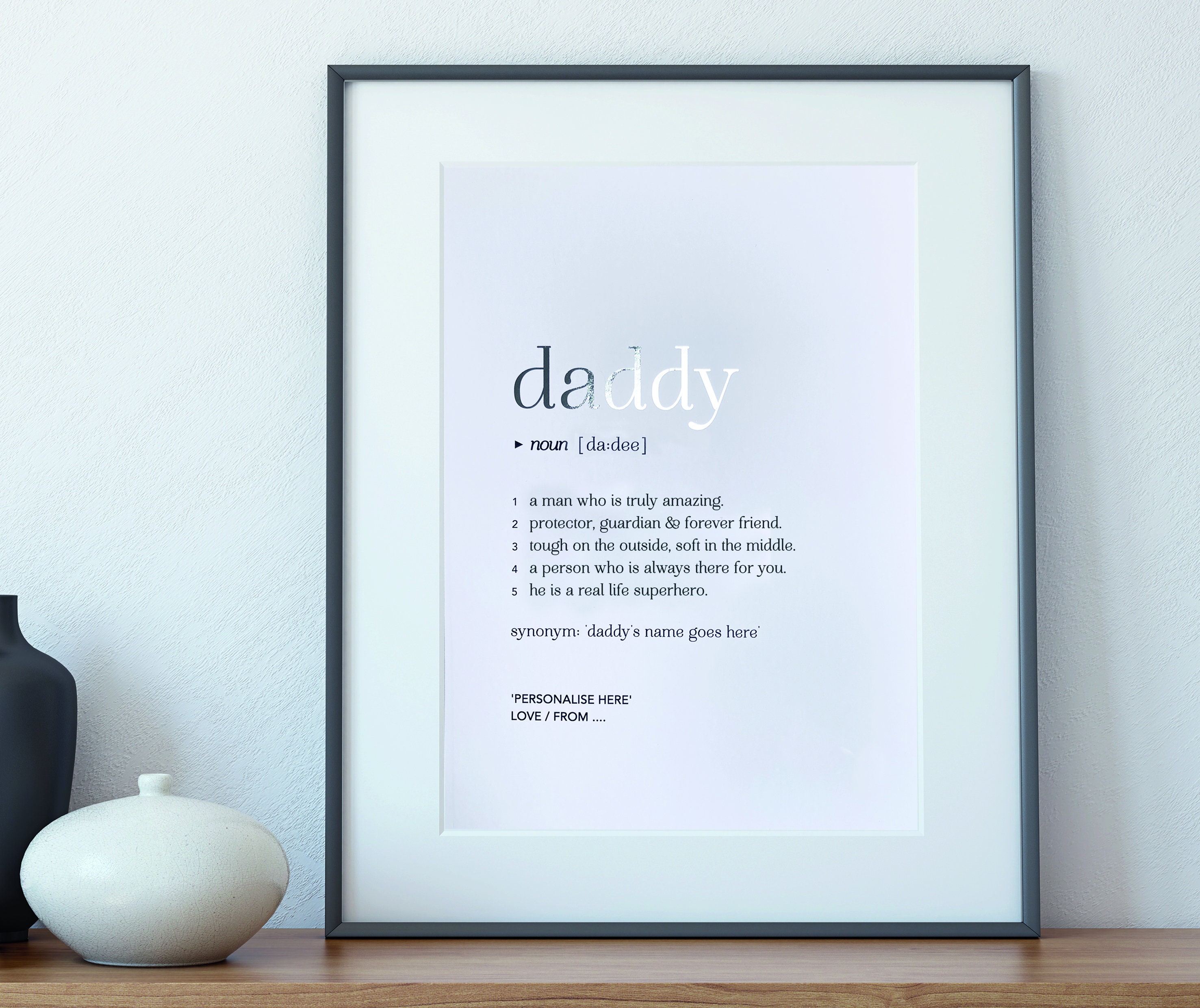 English Daddy Definition Print Personalised and Foiled Dad | Etsy