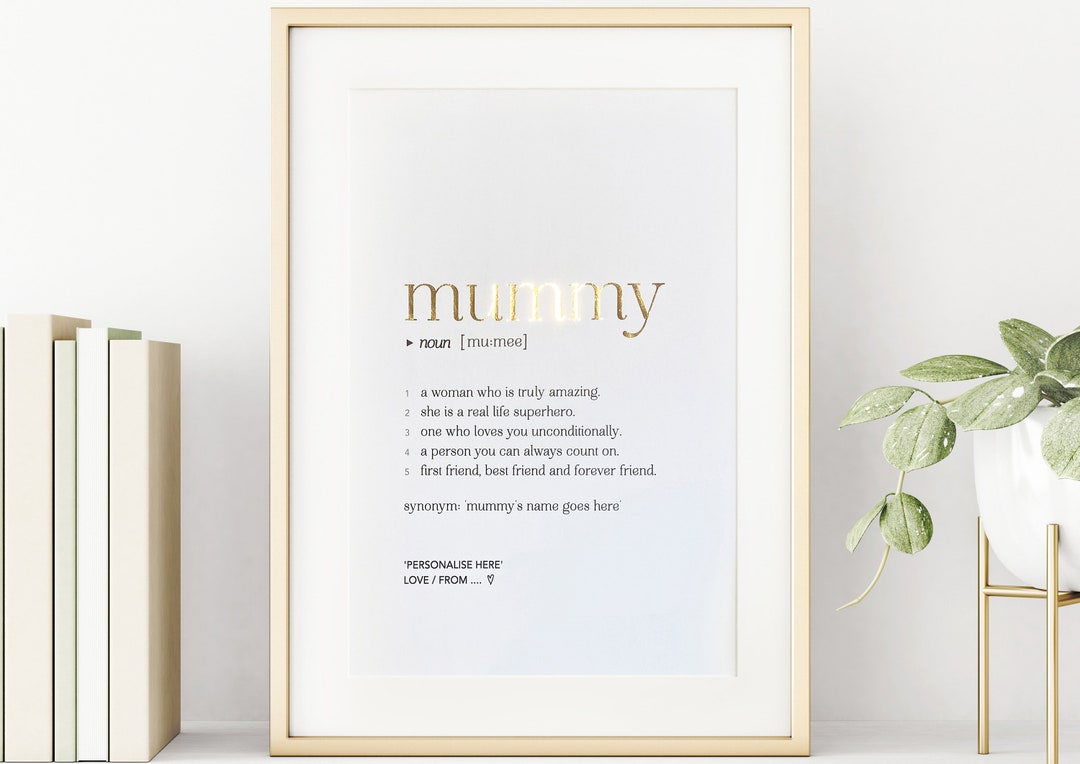 Personalized Foiled Mummy Definition Print, A4 Size - Etsy