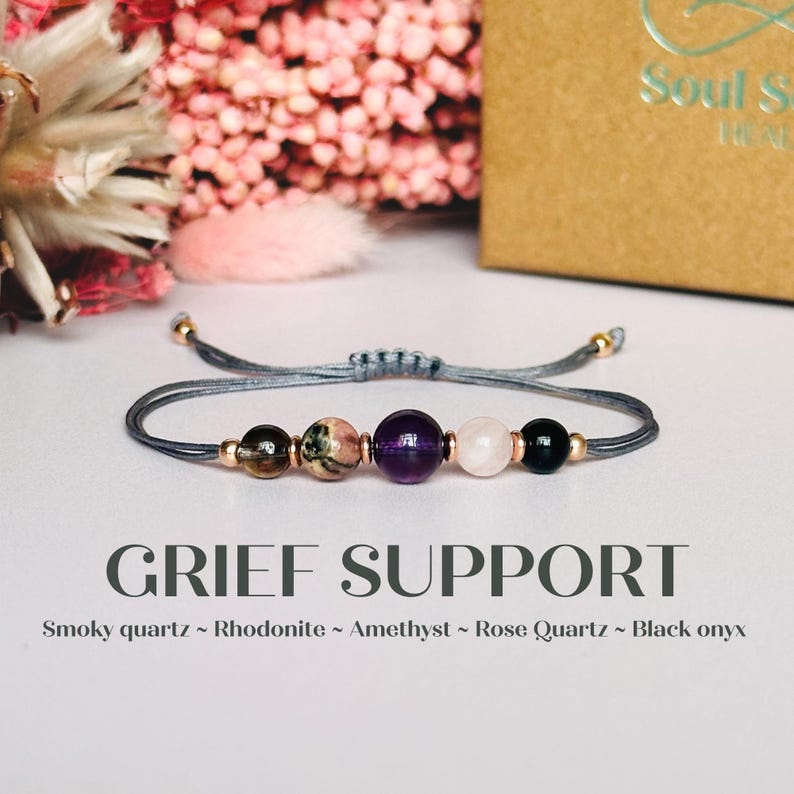 Grief Support Bracelet, Crystal Healing Bracelet, Crystals for Grief ...