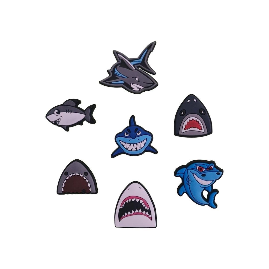 Shoe Charms for Crocs Sharks Great White Ocean Surf Waves Sea Life Set ...