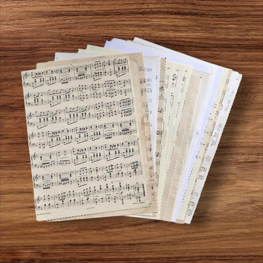 Vintage Sheet Music Ephemera: Aged Paper for Junk Journals ...
