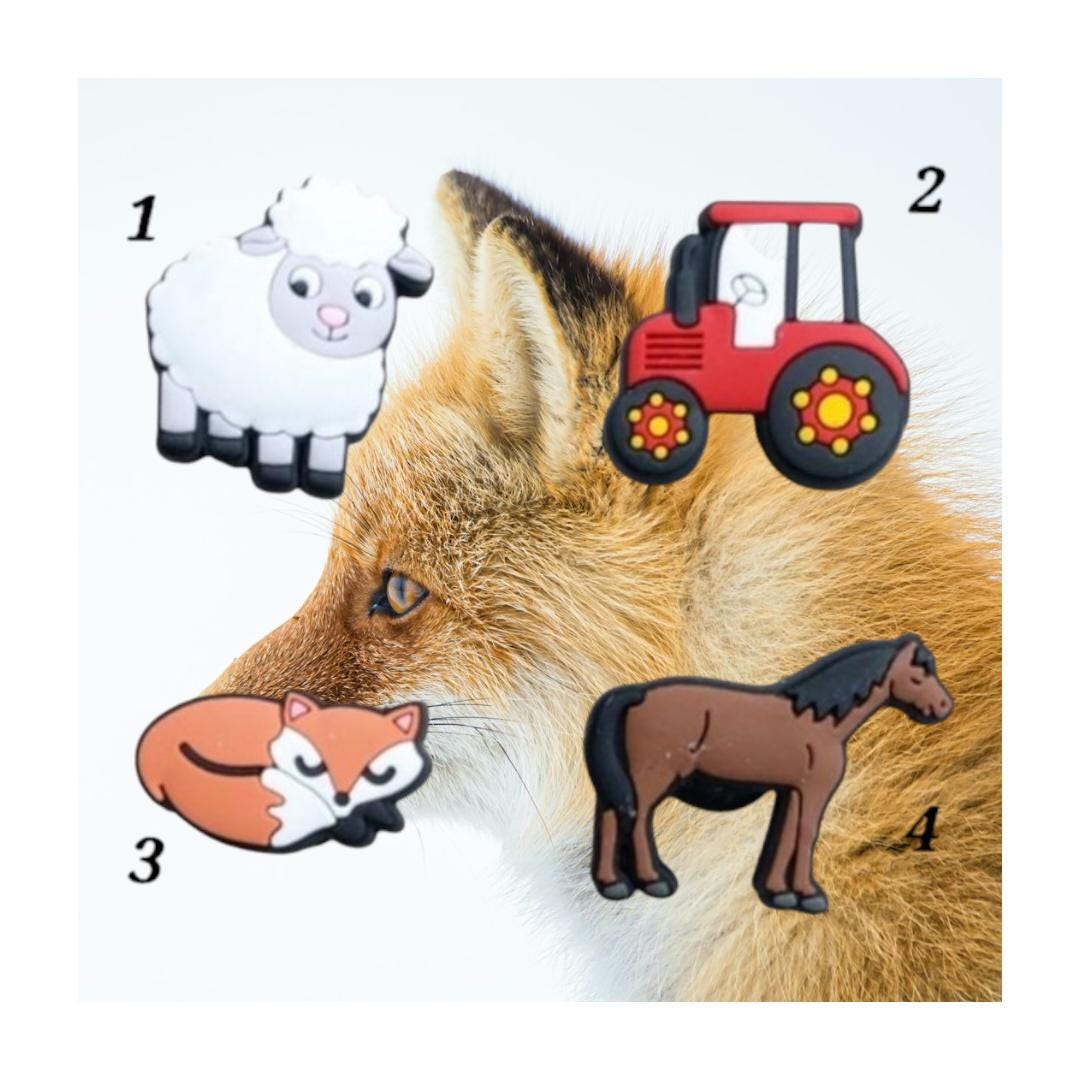 Croc Shoe Charms - Croc Jibbitz - Sheep- Tractor - Fox - Horse - Farm ...