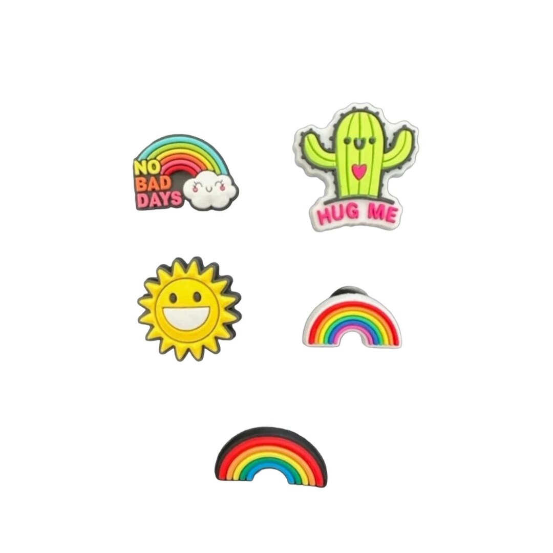 Shoe Charms for Crocs Love Rainbow Heart Pride Colourful Festival Set ...