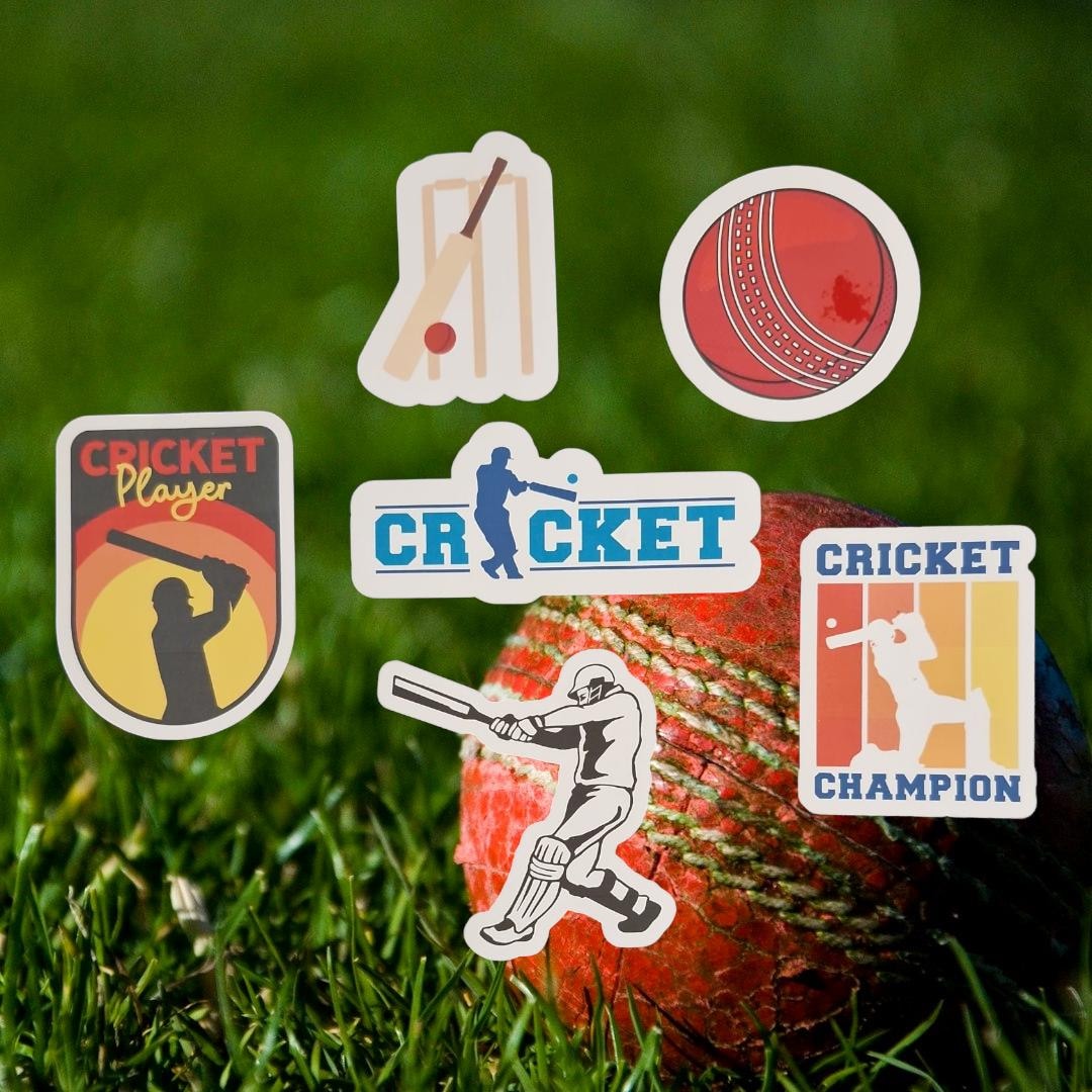 Cricket Sport Stickers Decals Vinyl Waterproof Laptop Water Bottle ...