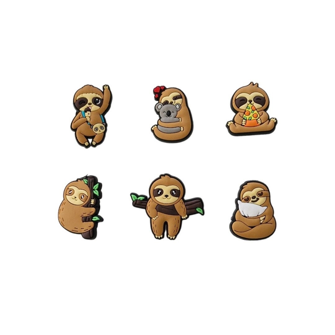 Croc Shoe Charms Croc Jibbitz SLOTH SLOTHES Characters PVC Shoe Charms ...