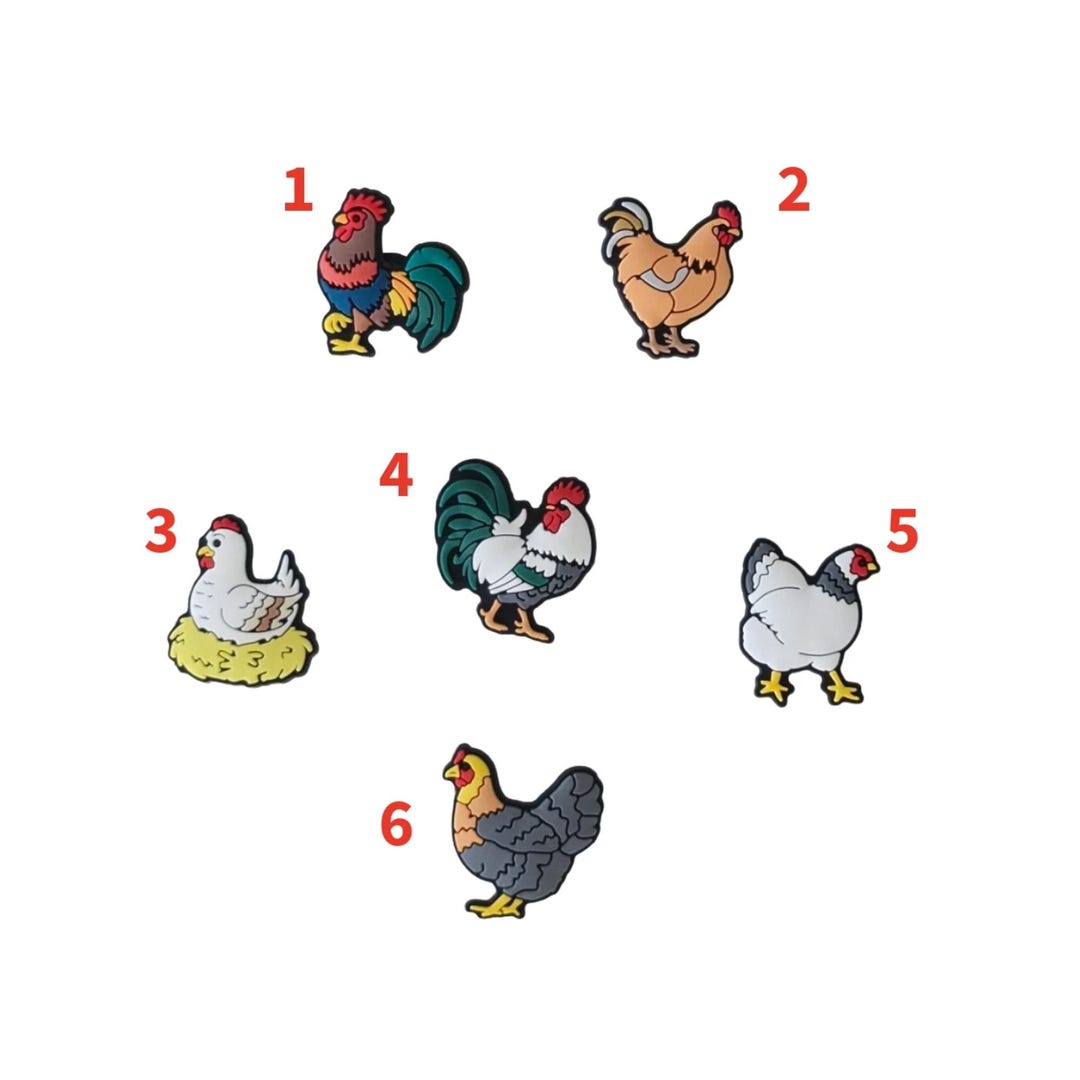 Shoe Charms for Crocs Chickens Hens Roosters Birds Chicken Animal ...