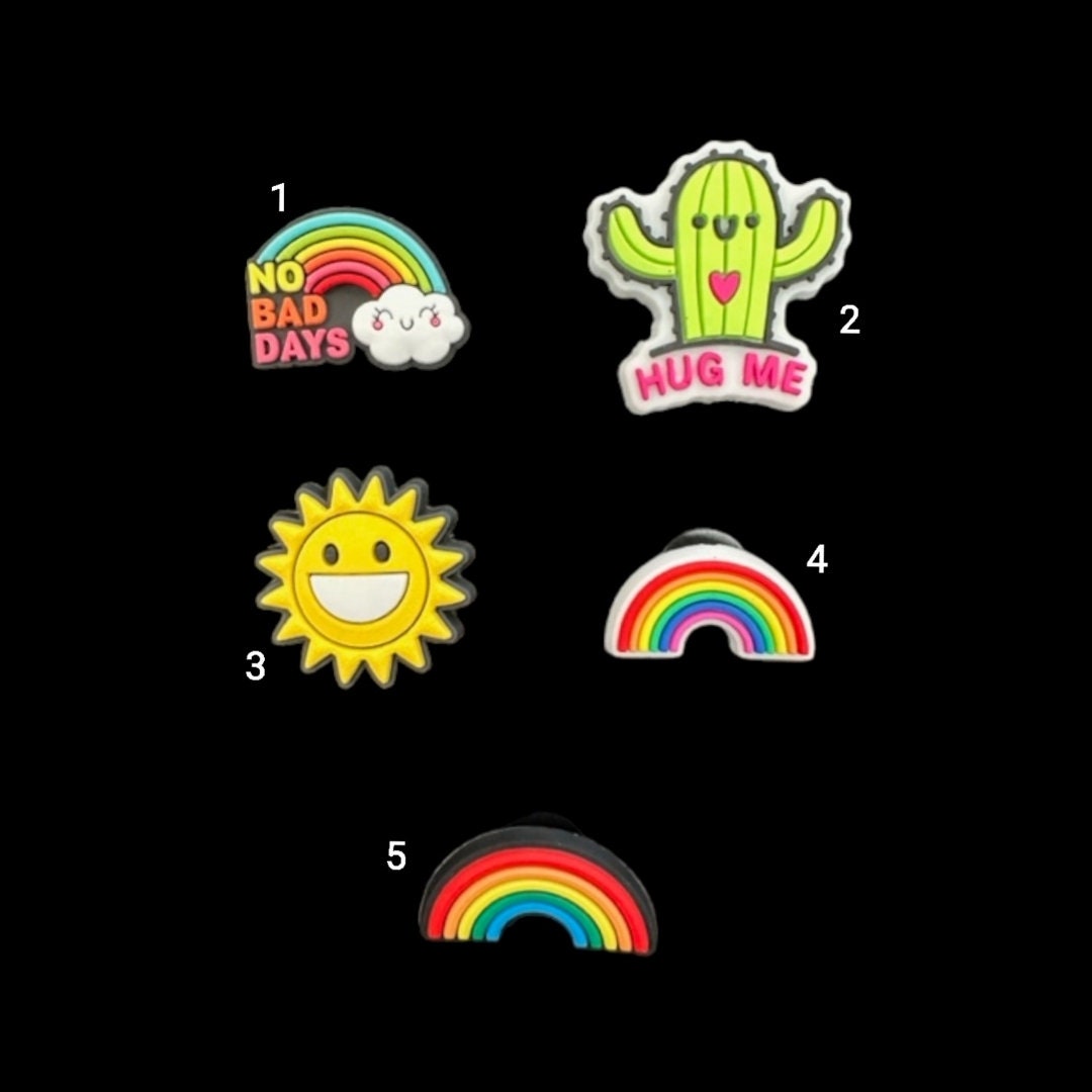 Croc Shoe Charms Croc Jibbitz HAPPY DAYS Pride Rainbow Sun Shoe Charms ...