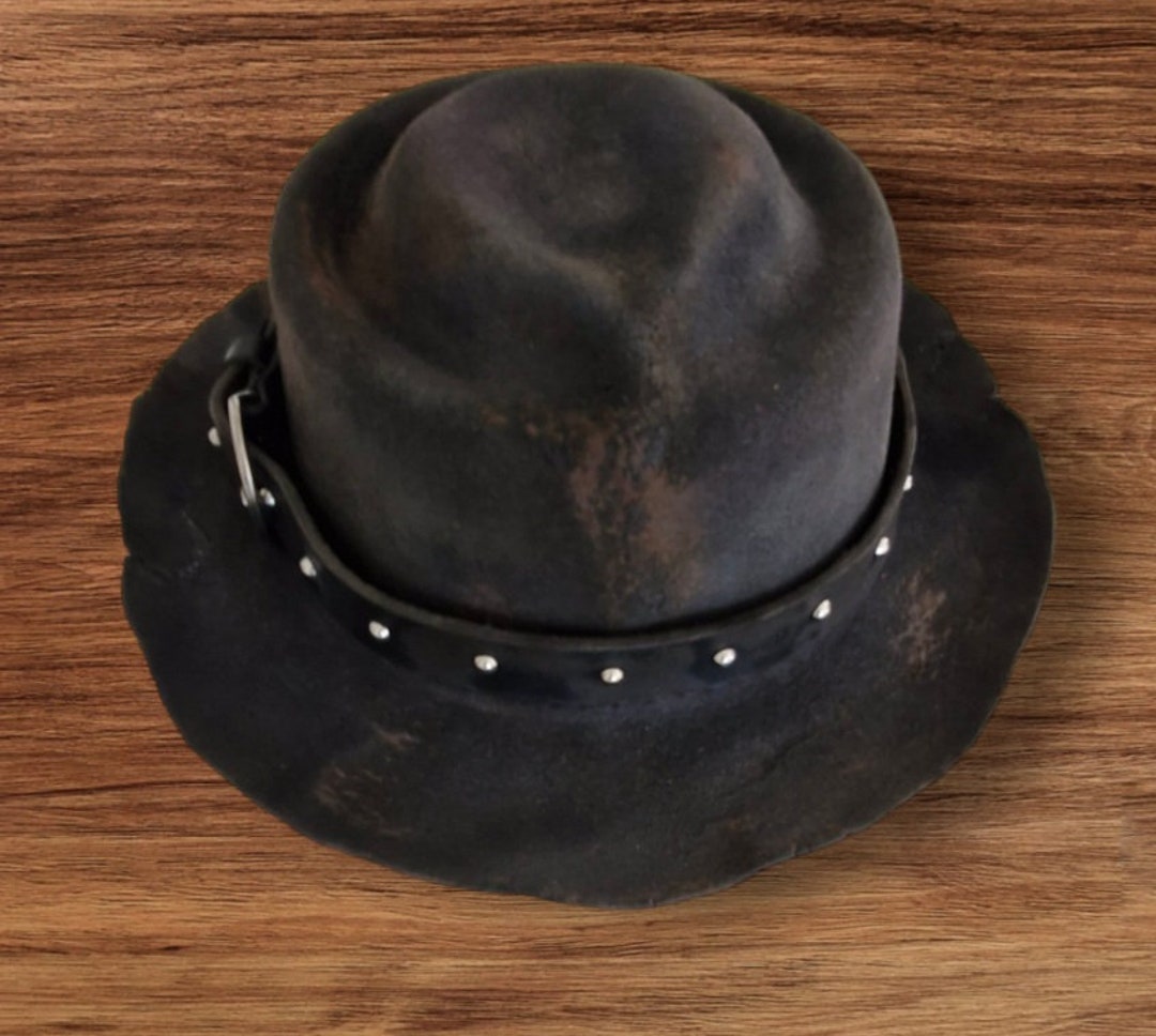 Authentic Distressed Aussie Outback Felt Bush Hat Rugged Outdoor ...