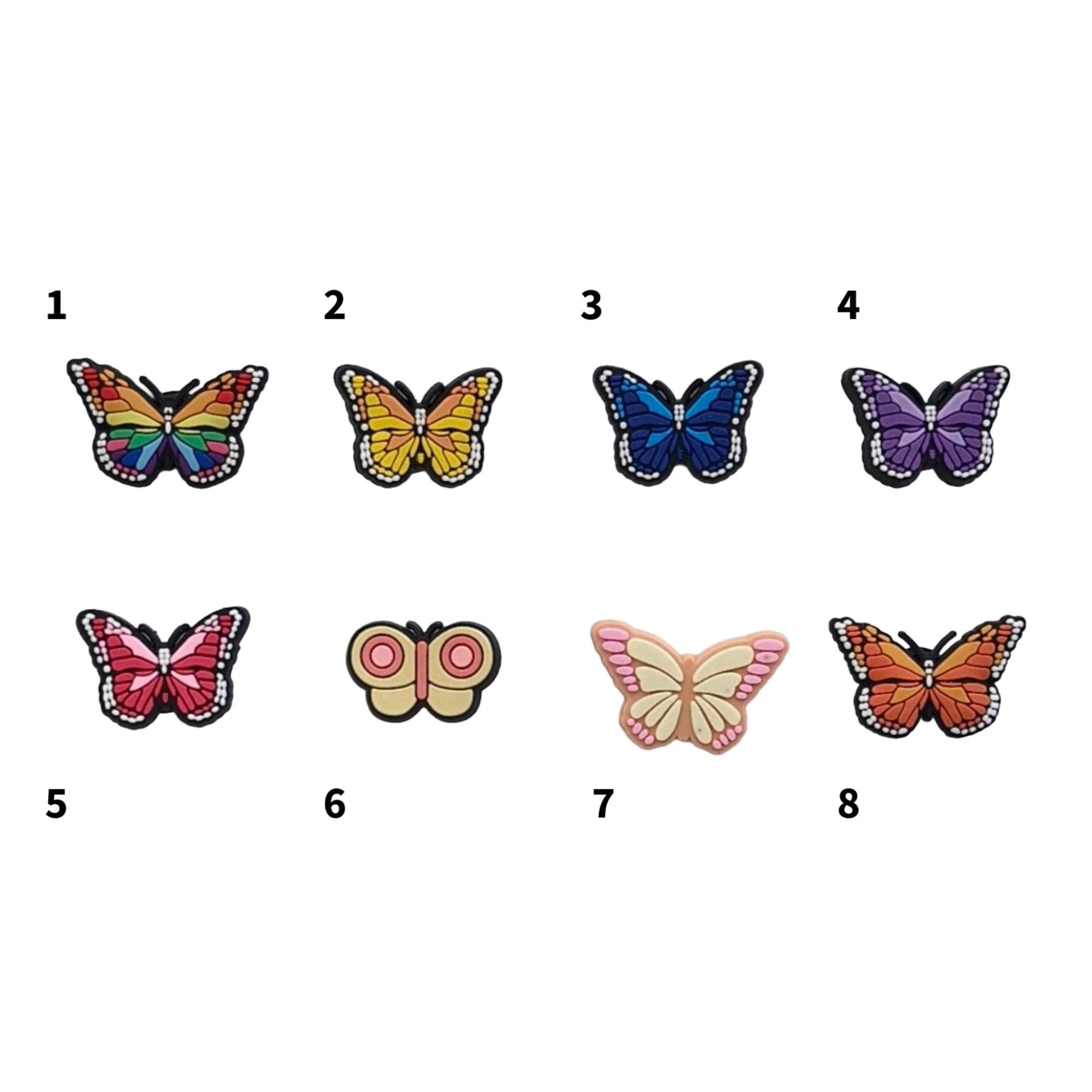 Shoe Charms for Crocs Butterfly Colour Summer Beach Festival Insect ...