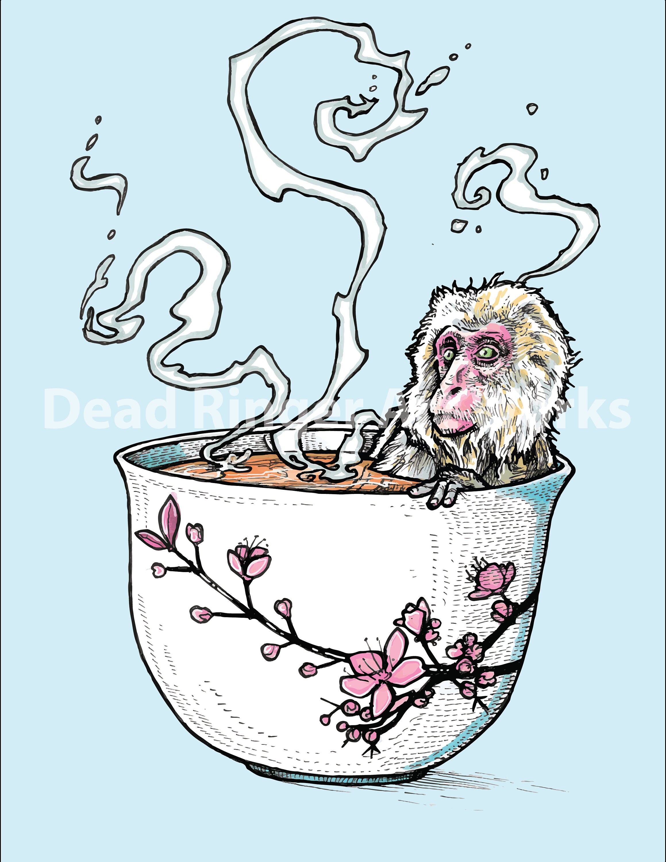 Snow Monkey Tea (11 X 17) - Etsy