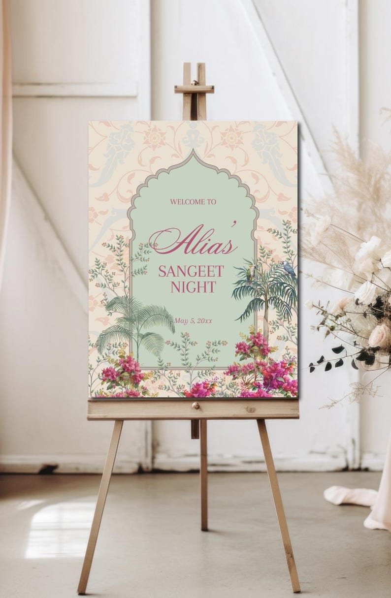Sangeet Welcome Sign: Indian Wedding Decor (digital Download, 18x24 ...