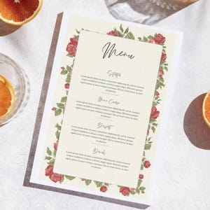 11x17 Floral Wedding Menu Template,modern Script Wedding Dinner Menu ...