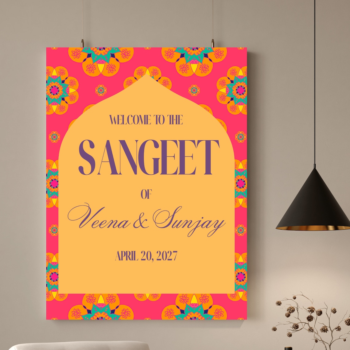 Sangeet Welcome Sign & Sangeet Decor, Vibrant, Sangeet Signageindian ...